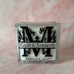Custom Light up Glass Block, Valentine Glass Block, Wedding Gift ...