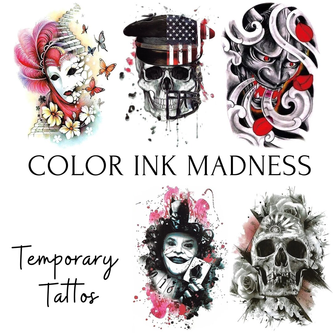 Temporary Tattoo Full Sleeve False Tattoo Body Sticker Arm - Etsy