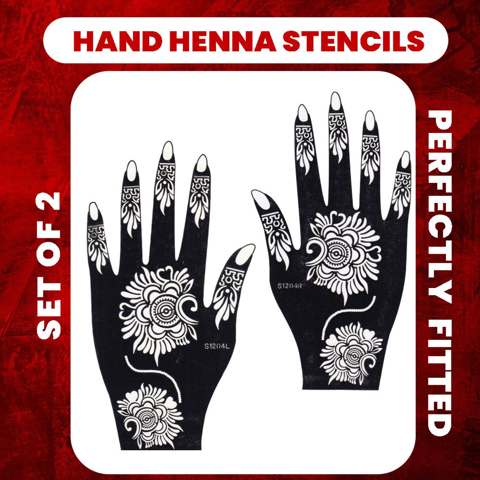 Hand Henna Stencils | Traditional Henna Mehndi Designs | Ethnic Hand ...
