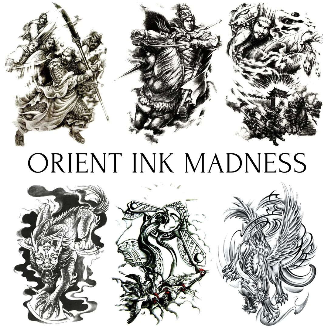 Temporary Tattoo Full Sleeve False Tattoo Body Sticker Arm - Etsy