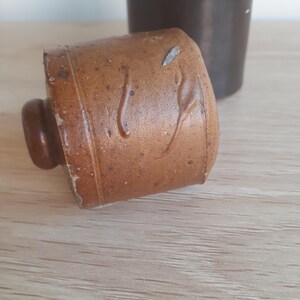 Antique Victorian Ink Pots – Salt Glazed Stoneware Inkwell, Bottle C ...