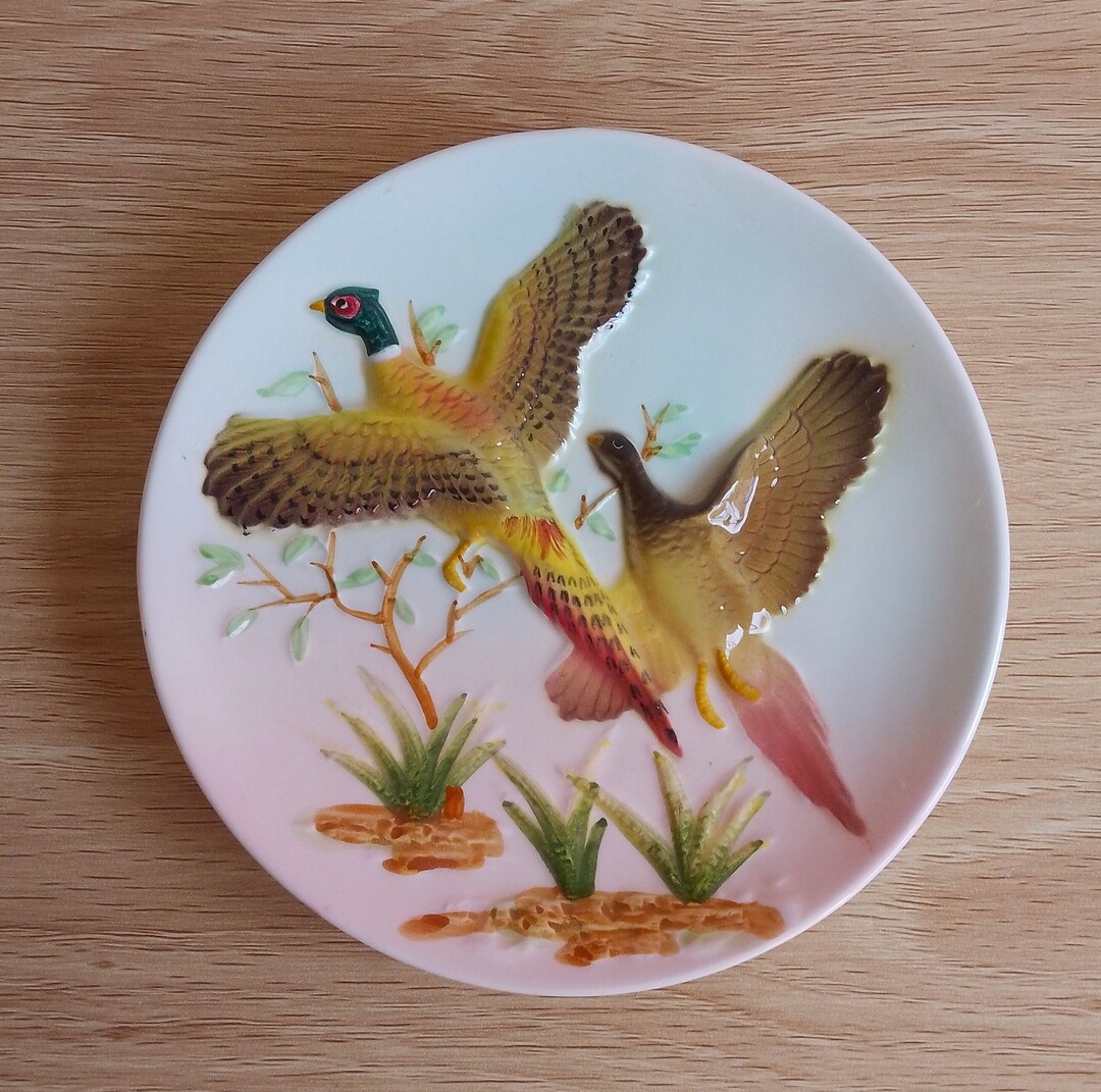 Vintage Pheasants Flying Ceramic Display Dish, Royal Nippon Fine China ...