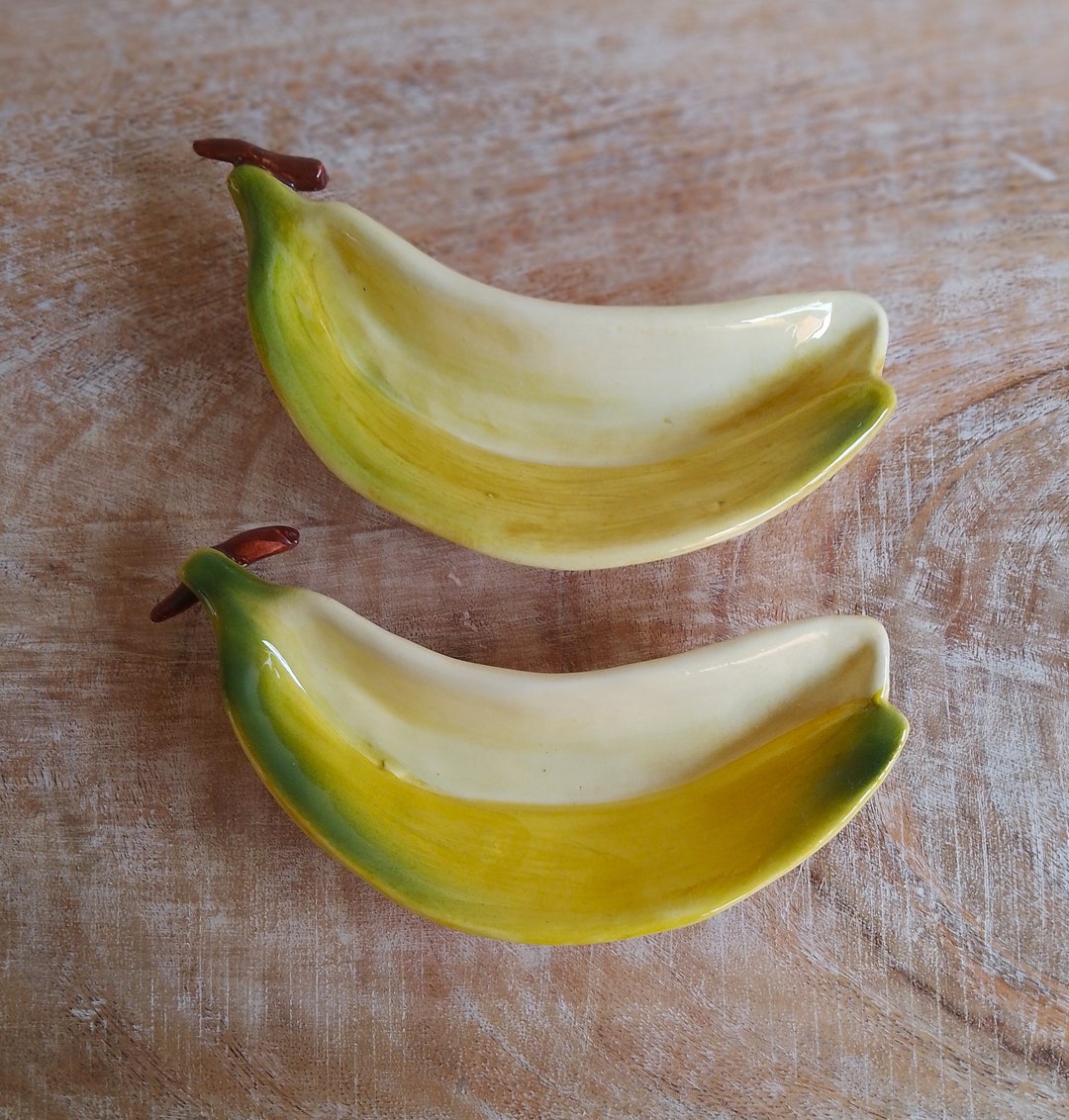 Midcentury Italian Majolica Banana Dishes, Two Tri-footed Dishes - Etsy