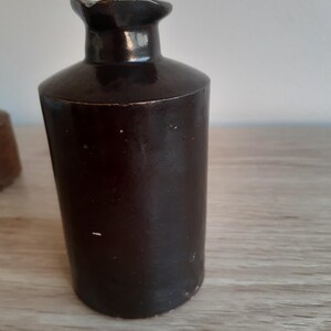 Antique Victorian Ink Pots – Salt Glazed Stoneware Inkwell, Bottle C ...