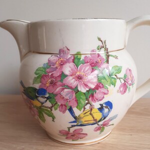 Vintage Falcon Ware Jug With Blue Birds and Pink Cherry Blossoms - Etsy