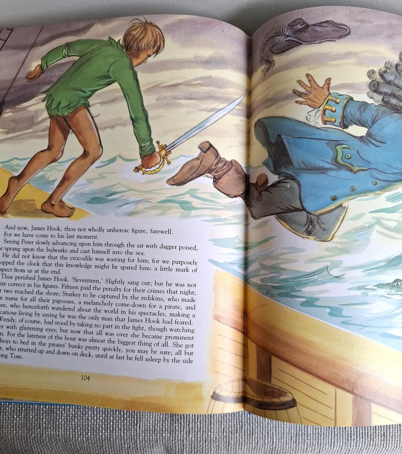Vintage Peter Pan Illustrated Hardcover – Abridged by Neil Grant, Art ...