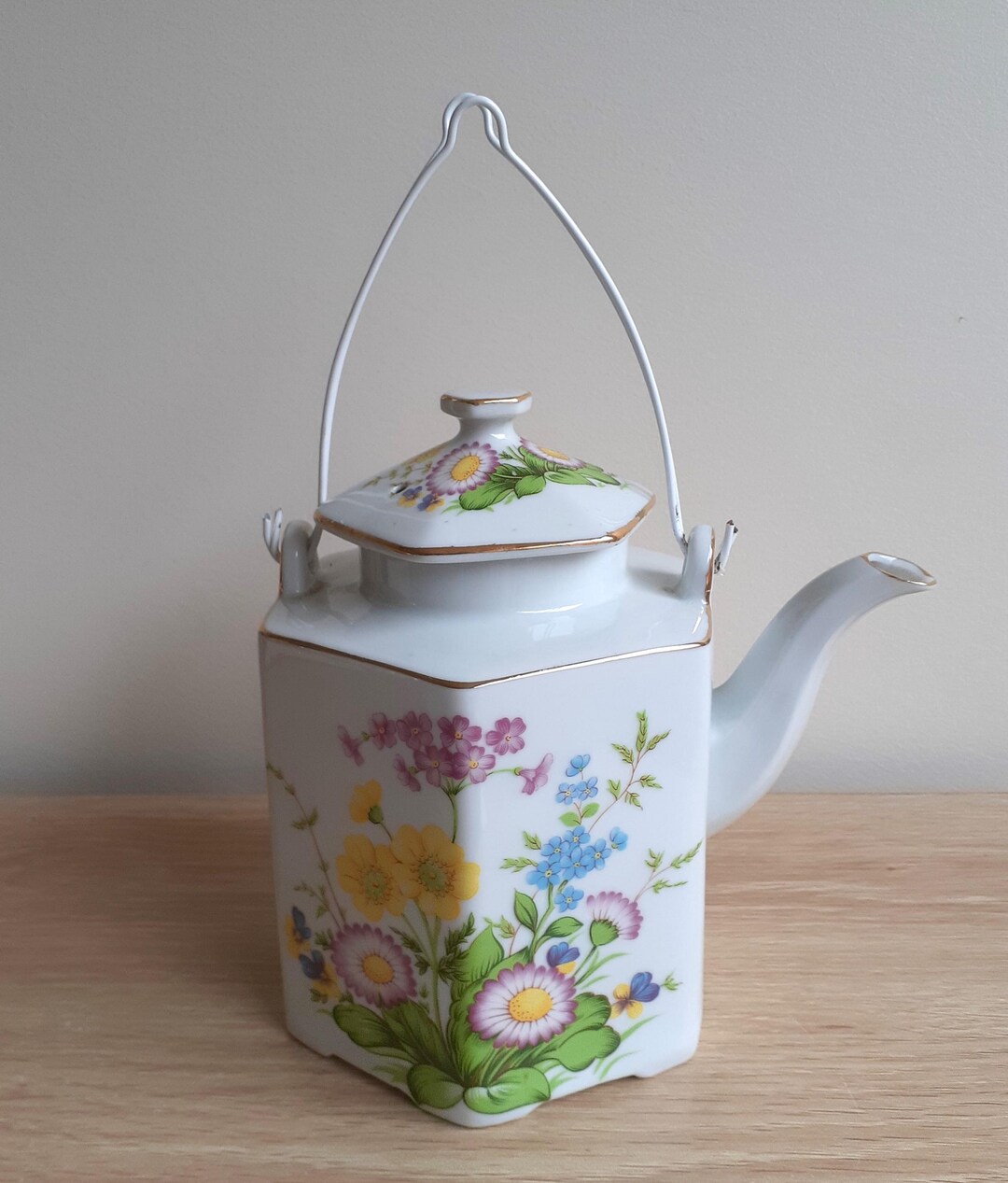 Vintage Japanese Noritake Teapot With Springtime Flowers - Etsy