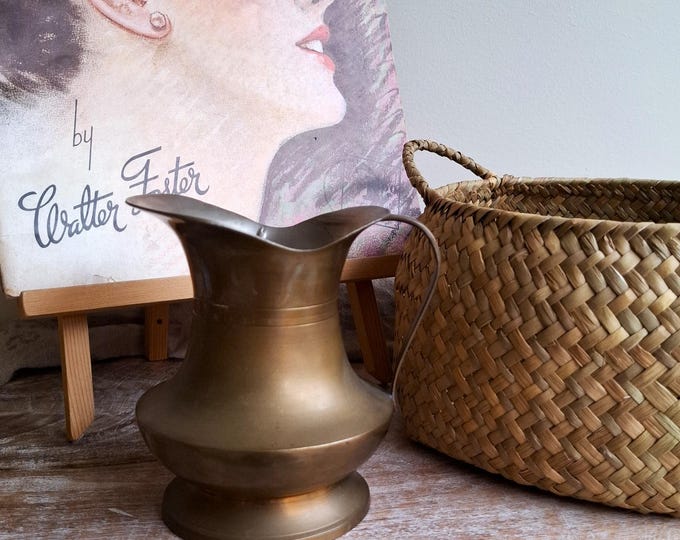 Vintage Brass Pitcher Jug: Handmade Indian Boho Decor - Etsy