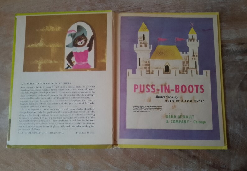 Puss in Boots (1955) Rand Mcnally Book, Illustrations by Bernice & Lou ...
