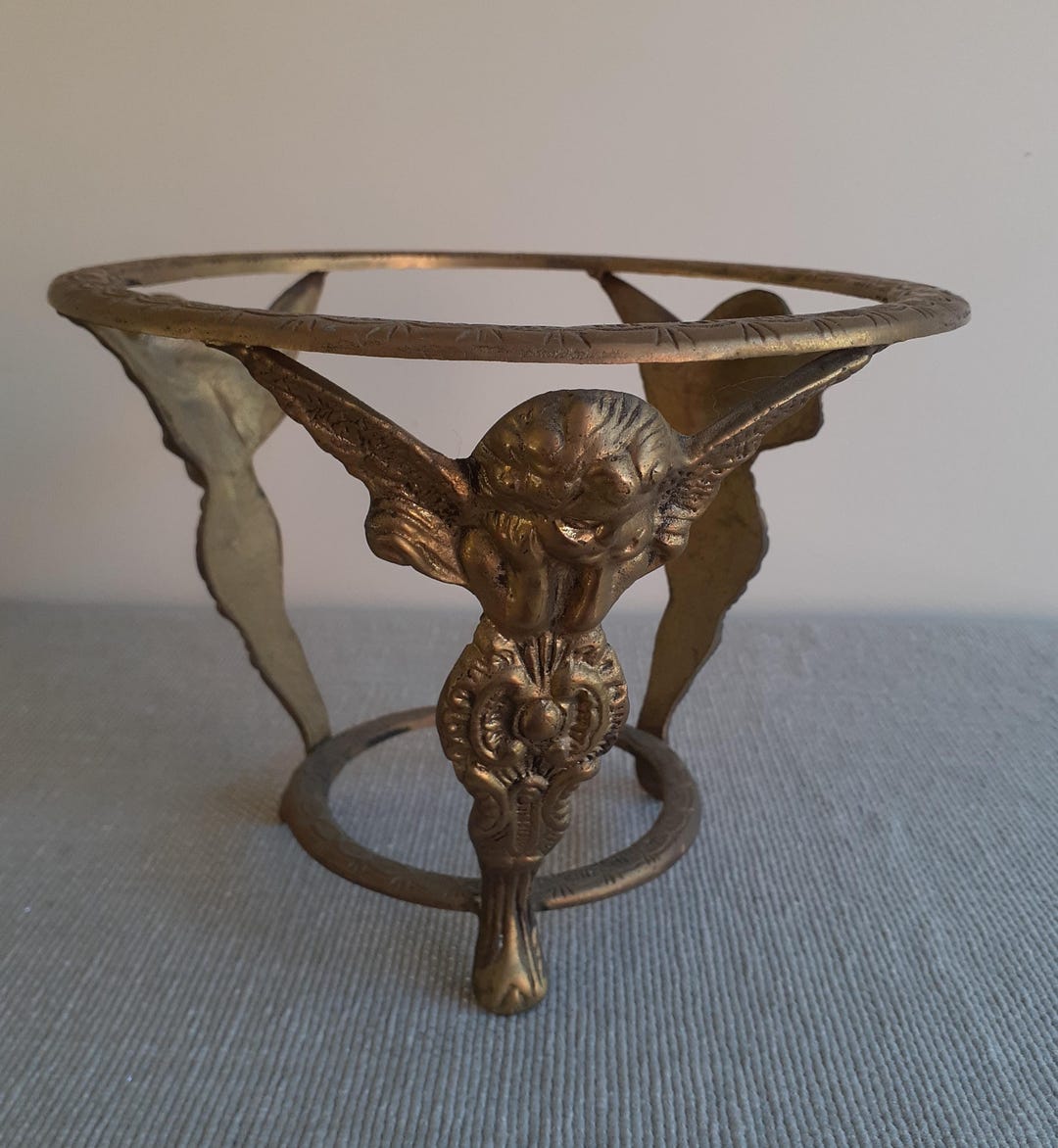 Vintage Brass Cherub Angel Plant Stand / Vase Holder - Etsy
