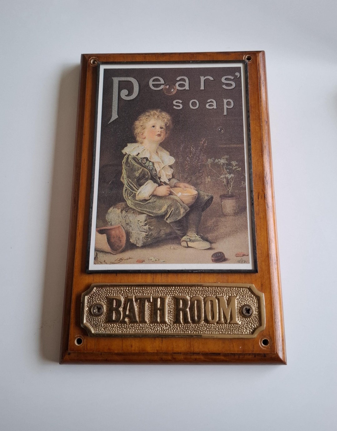 Vintage 1990s Pears' Soap Bathroom Door Sign / Door Plaque - Etsy