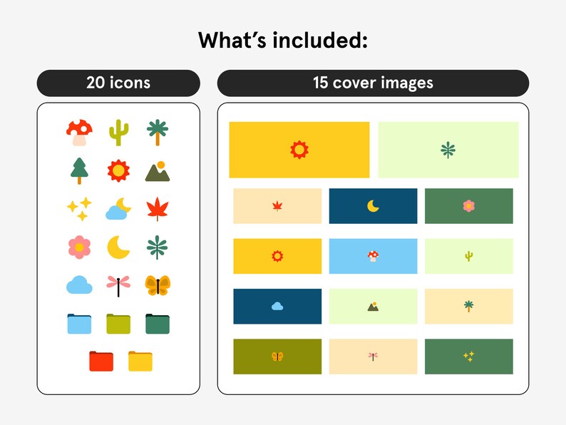 Notion Aesthetic Kit the Great Outdoors desktop Icons, Notion Icons ...