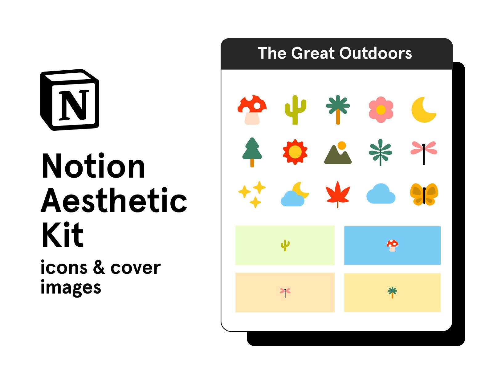 Notion Aesthetic Kit the Great Outdoors desktop Icons, Notion Icons ...