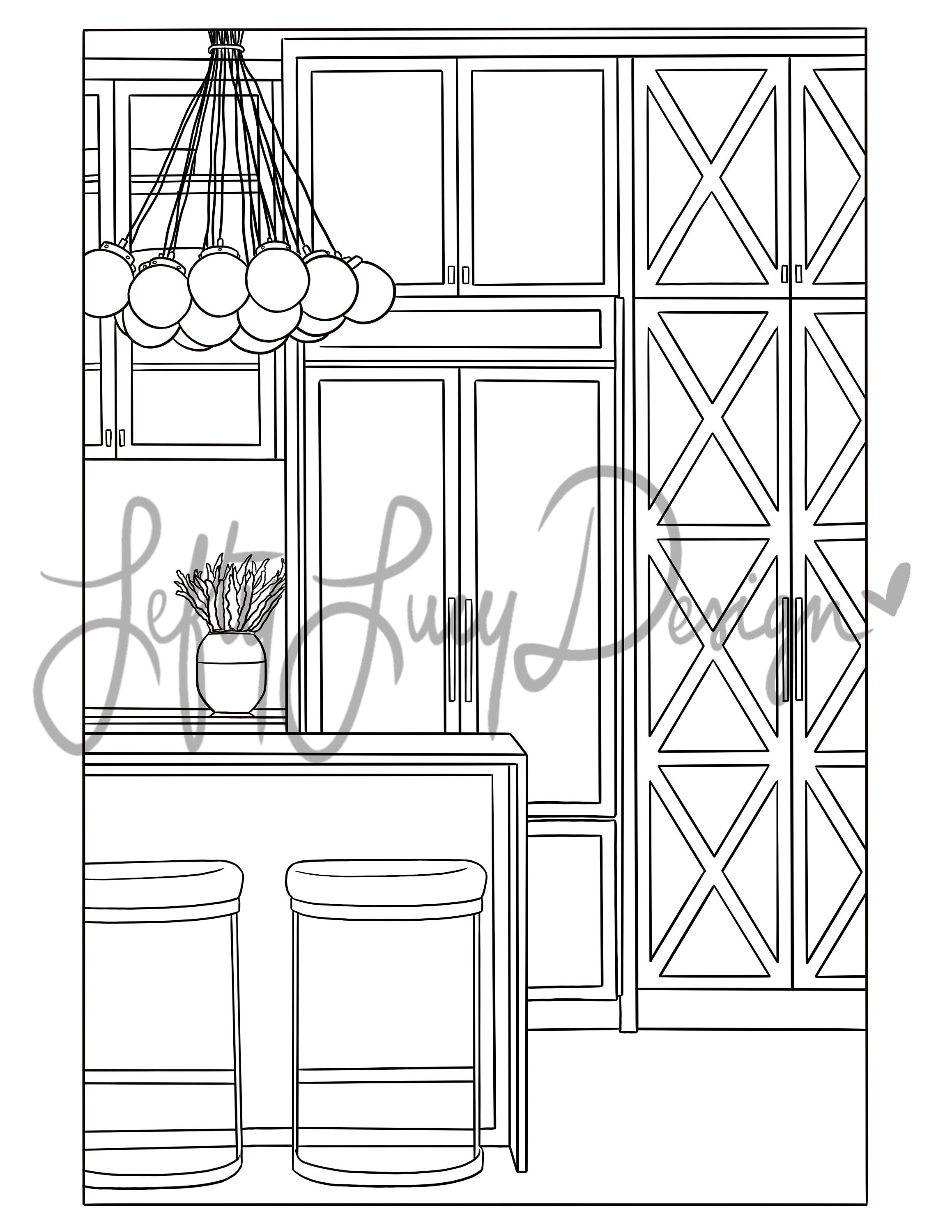 Interior Design Coloring Pages - Volume 1 - Etsy