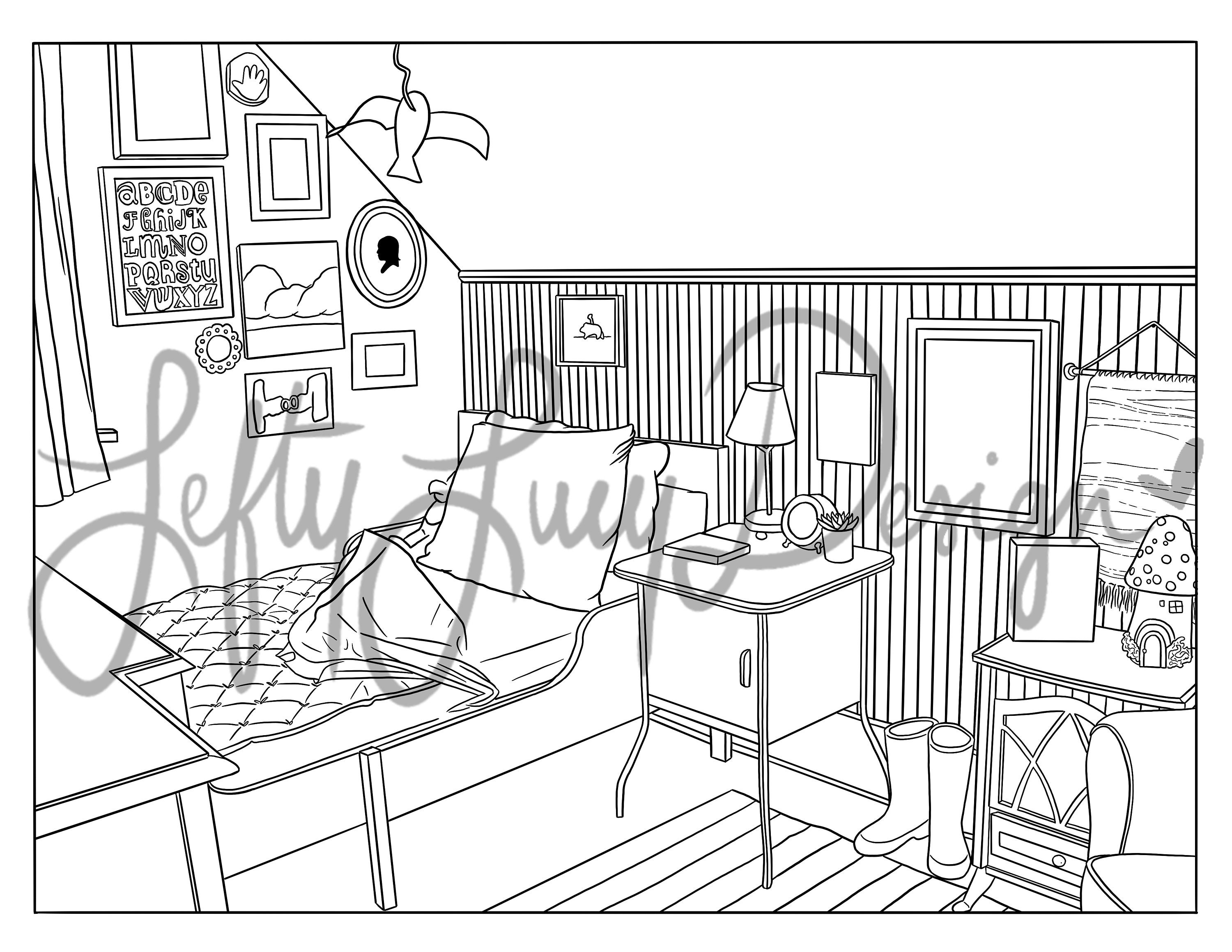 Interior Design Coloring Pages - Volume 1 - Etsy