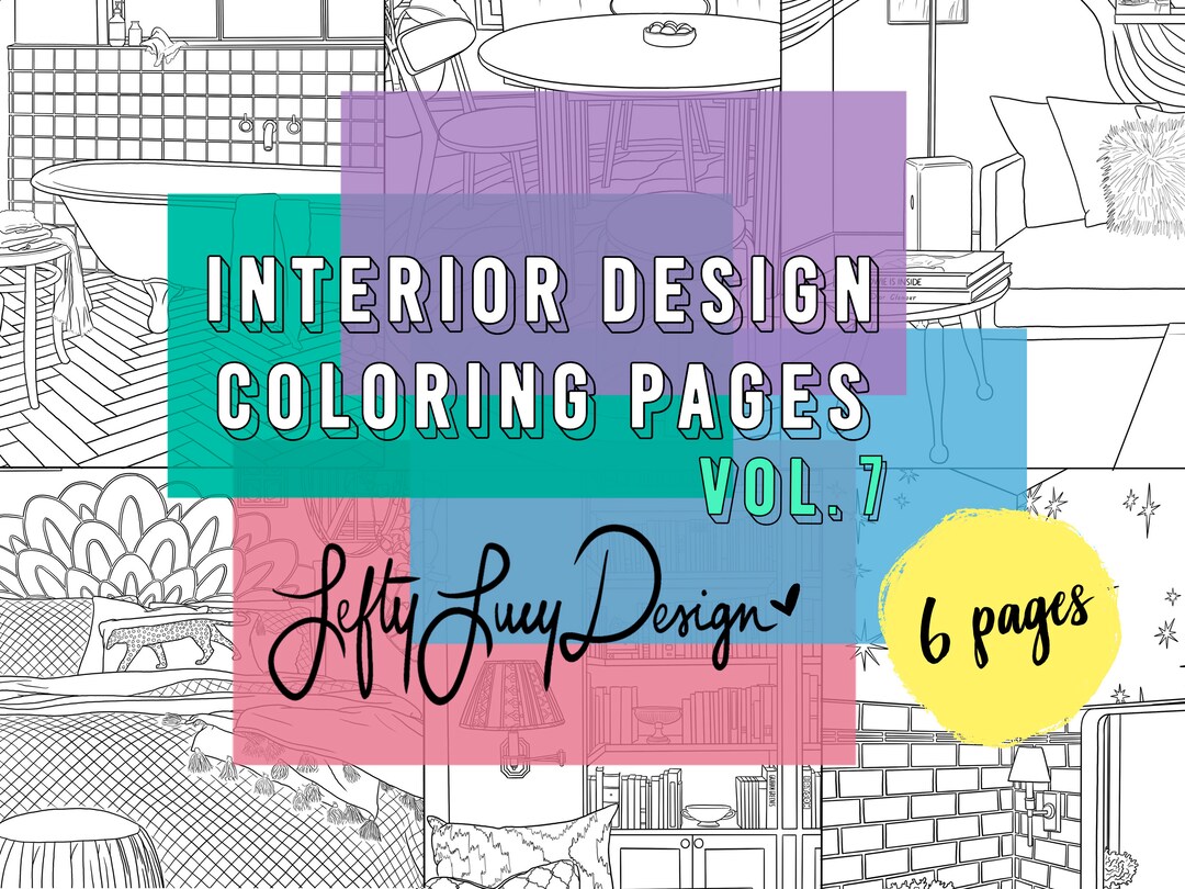 Interior Design Coloring Pages - Volume 7 - Etsy