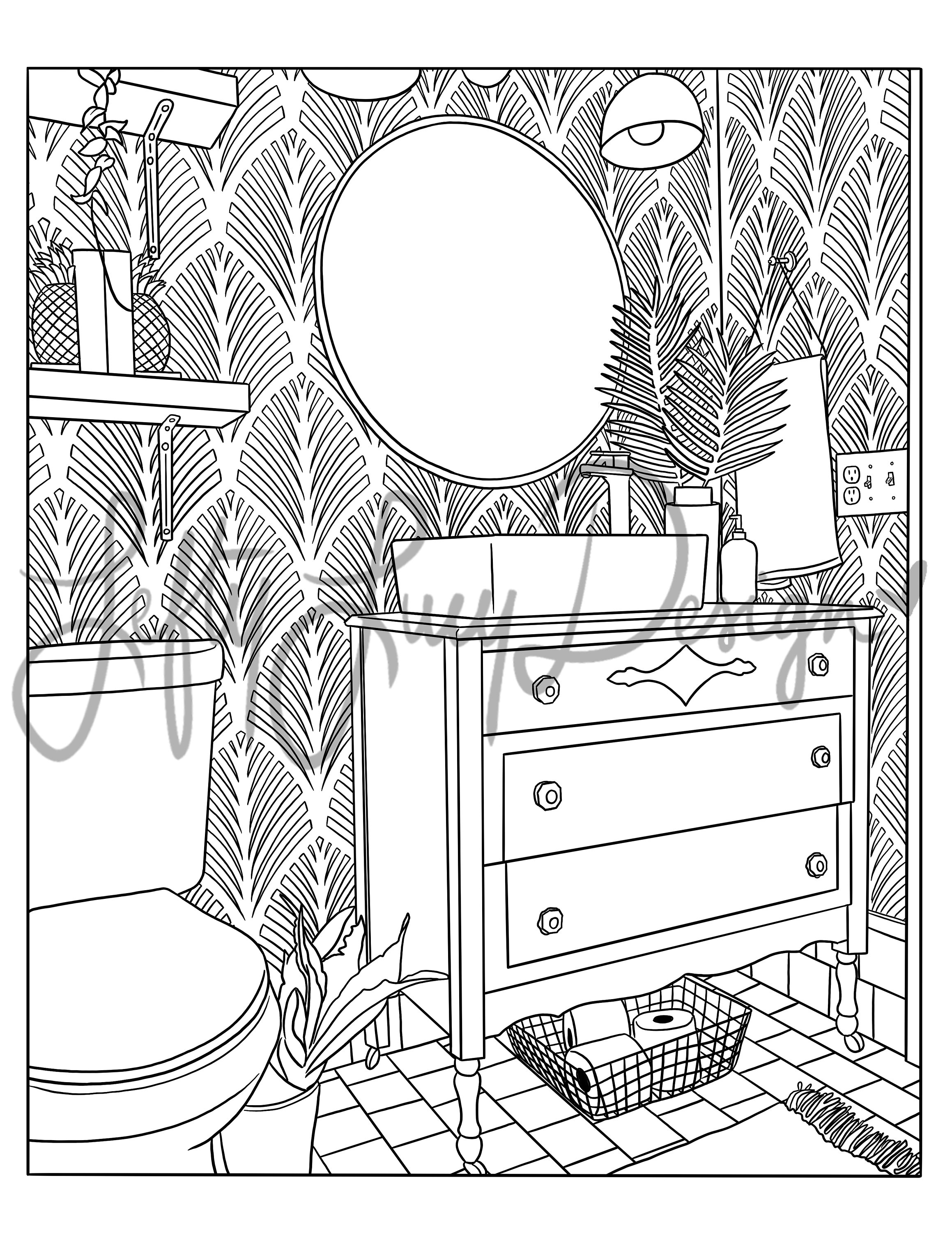 Interior Design Coloring Pages - Volume 1 - Etsy