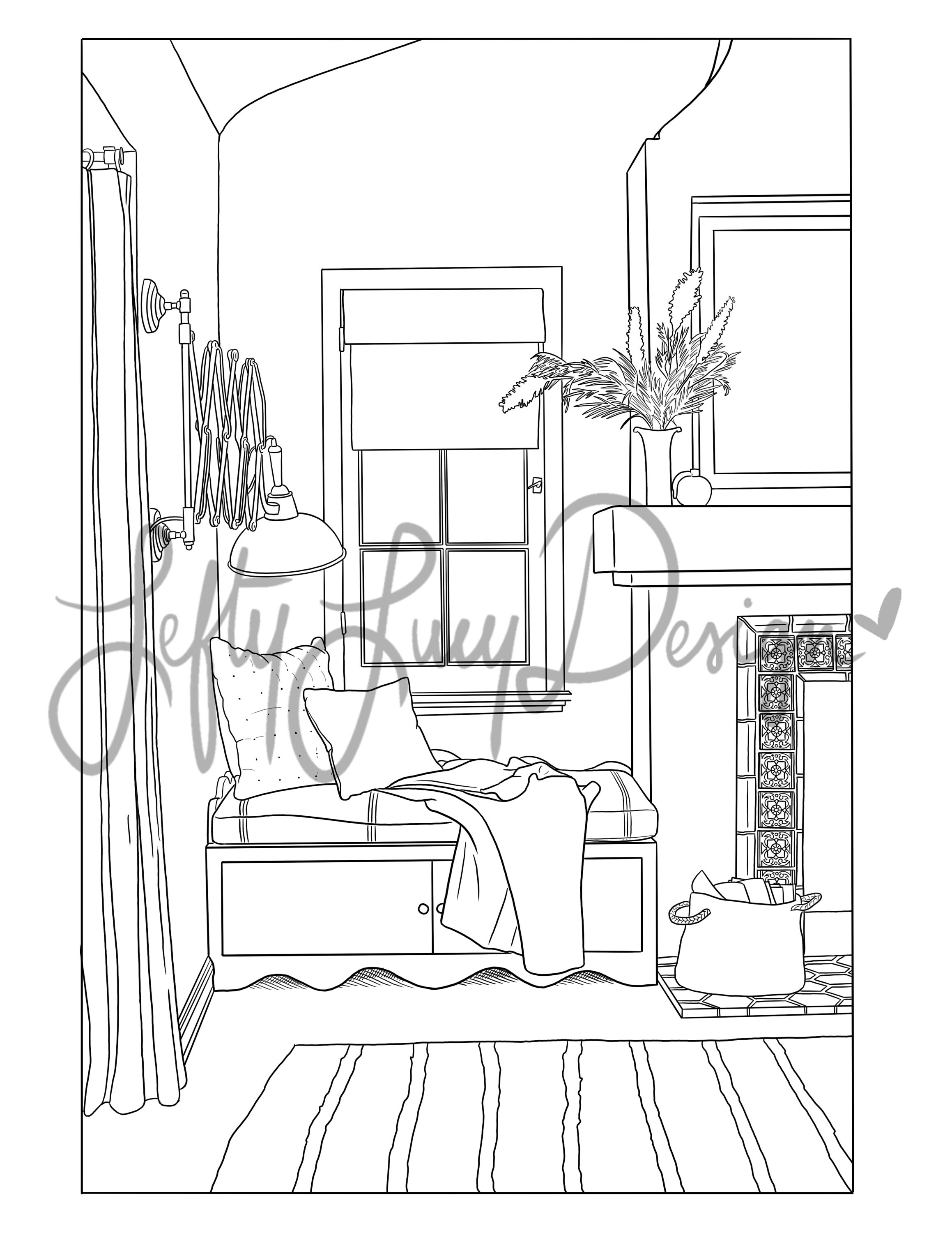 Interior Design Coloring Pages - Volume 6 - Etsy