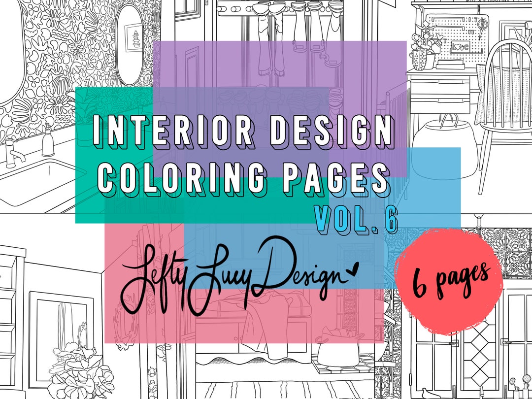Interior Design Coloring Pages - Volume 6 - Etsy