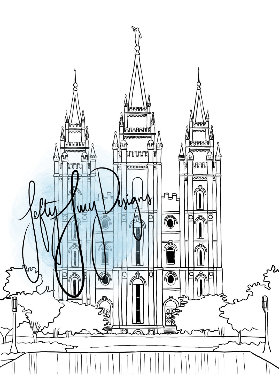 Salt Lake City, Utah LDS Temple - Digital Print - Etsy