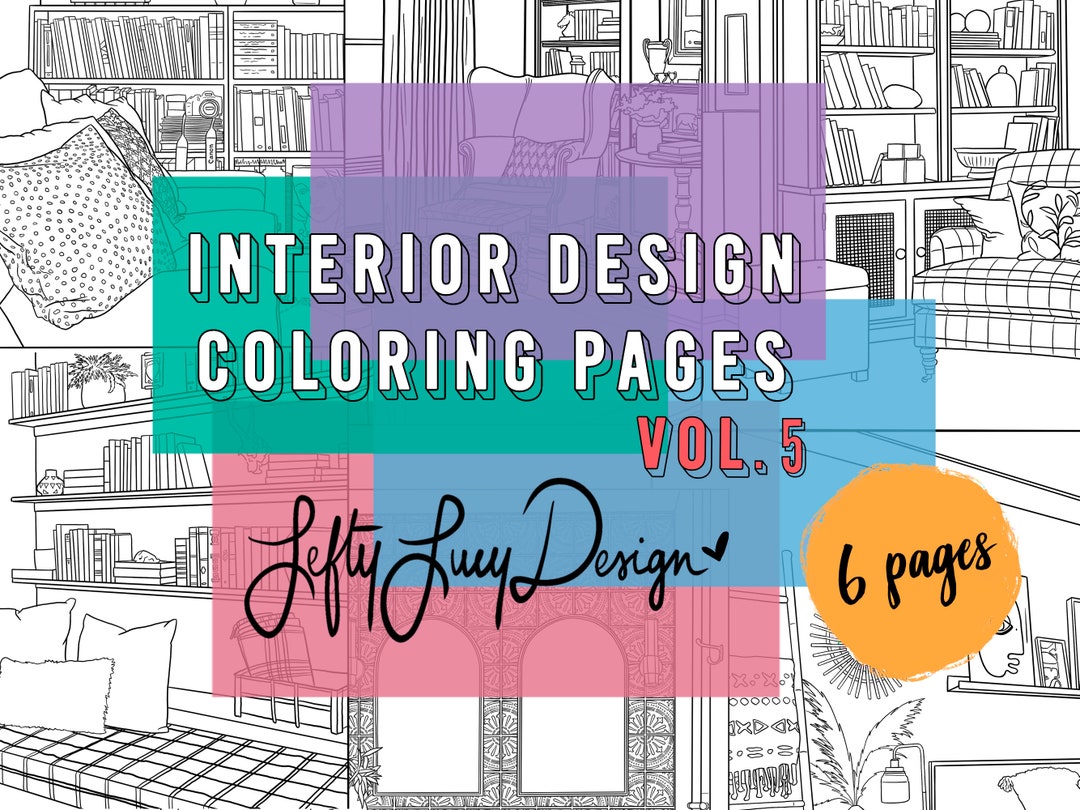 Interior Design Coloring Pages - Volume 5 - Etsy