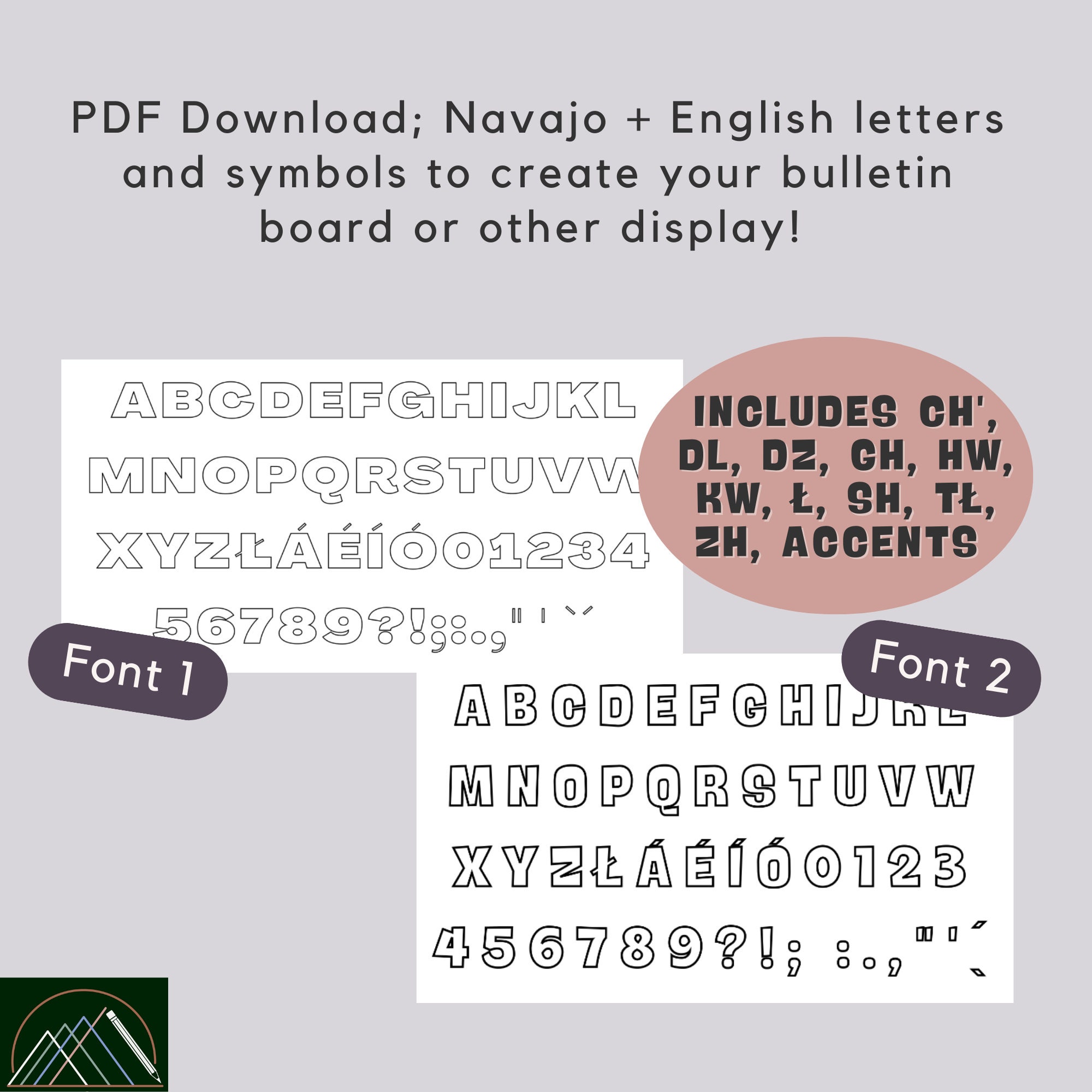 Navajo & English A-Z Cutout Letters Printable - Etsy