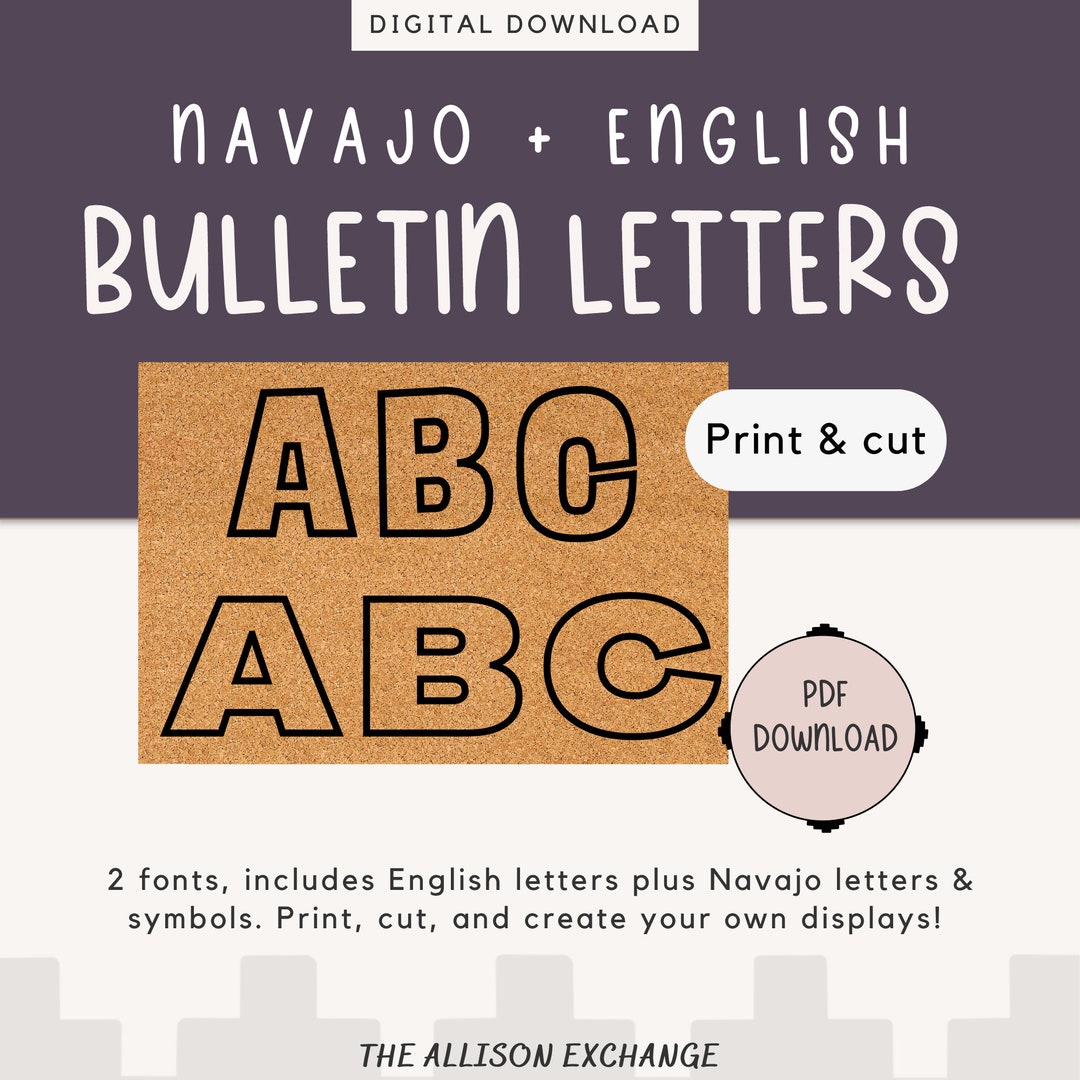 Navajo & English A-Z Cutout Letters Printable - Etsy