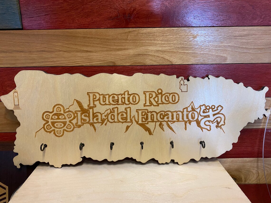 Puerto Rico Map Key Holder | Etsy