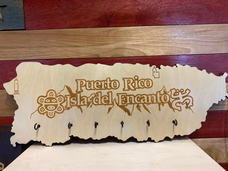 Puerto Rico Map Key Holder | Etsy