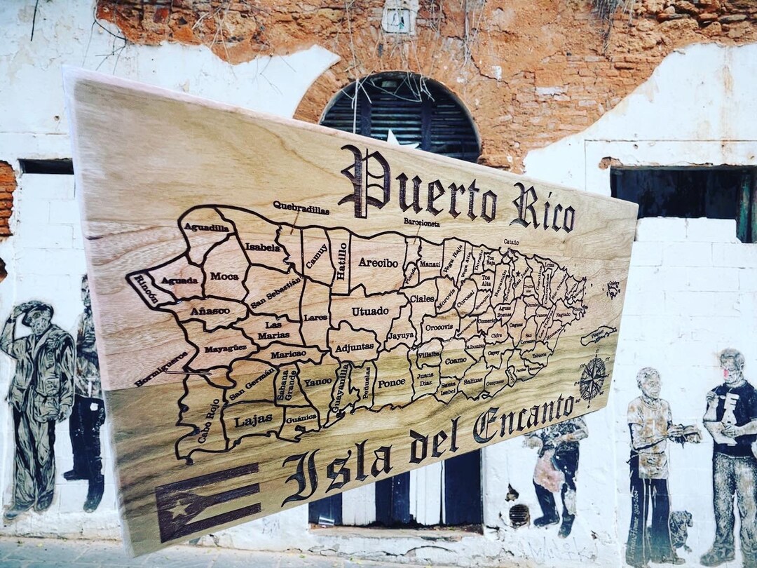 Puerto Rico Map Cutting Board/picador Con Mapa Puerto Rico. - Etsy