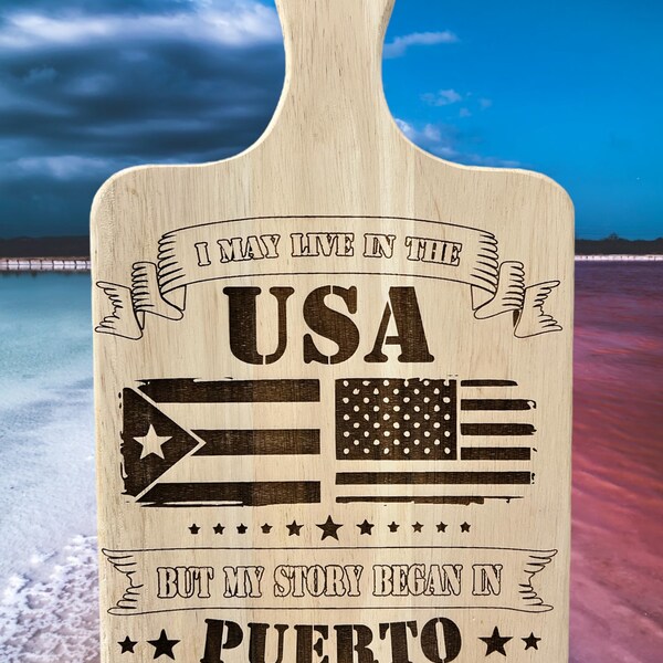 Puerto rico map cutting board - Etsy México