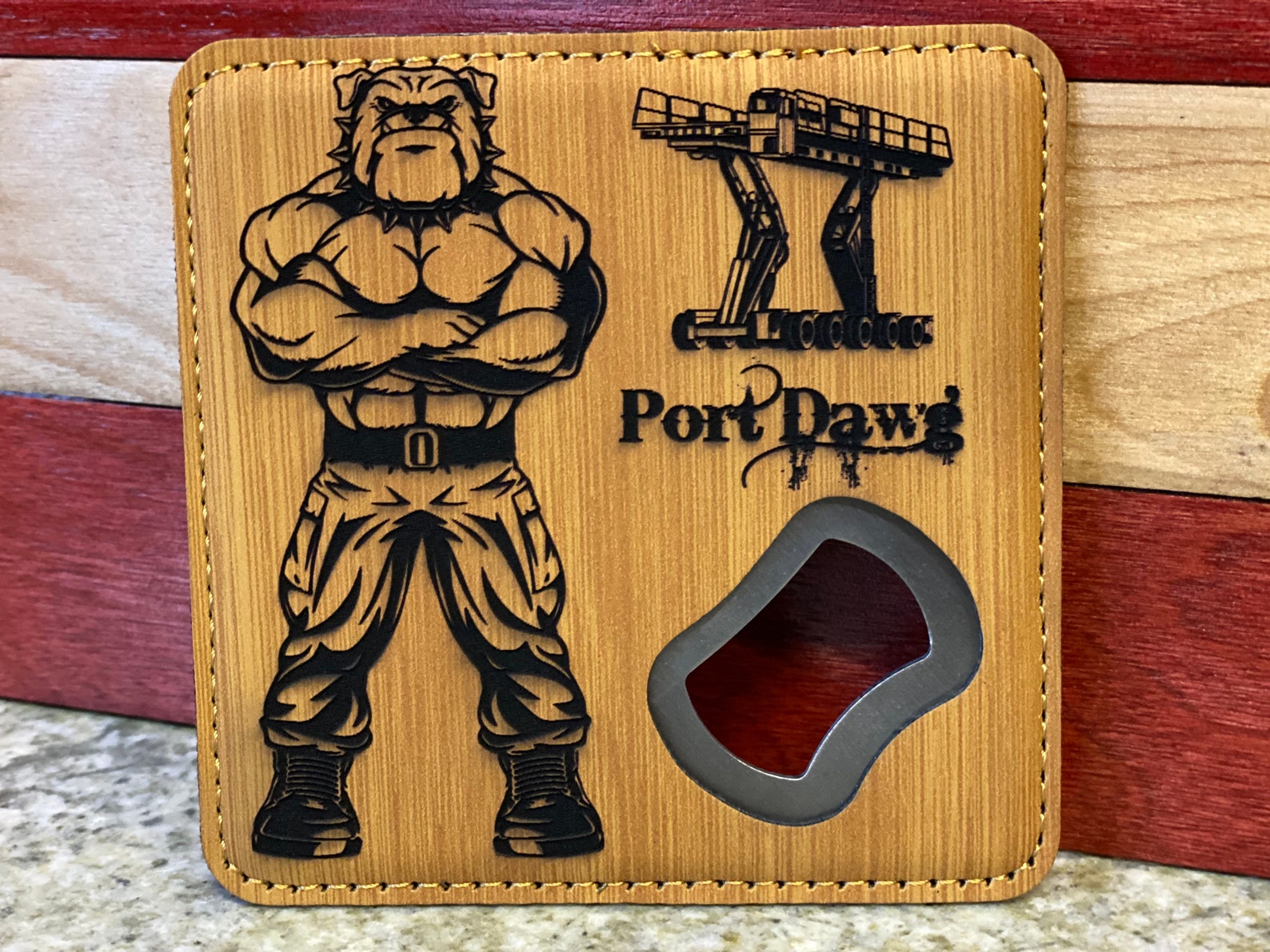 Port Dawg Bottle Opener/coaster | Etsy