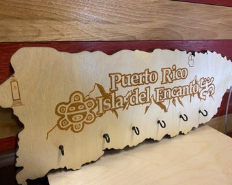 Puerto Rico Map Key Holder - Etsy