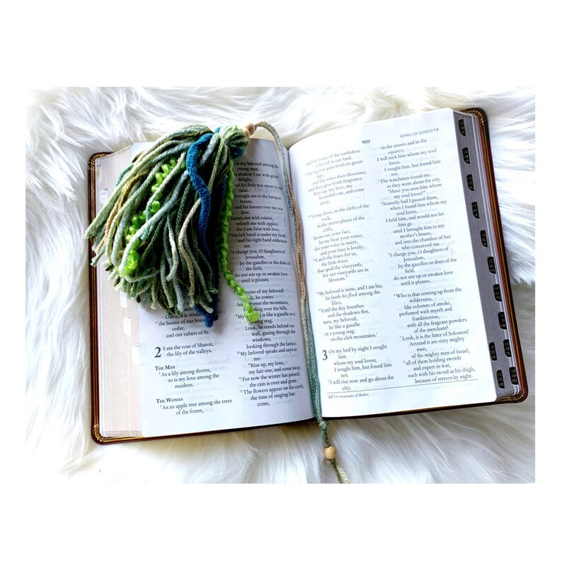 Green Handmade Tassel Bookmark Bible Journaling Rainbow Mixed - Etsy