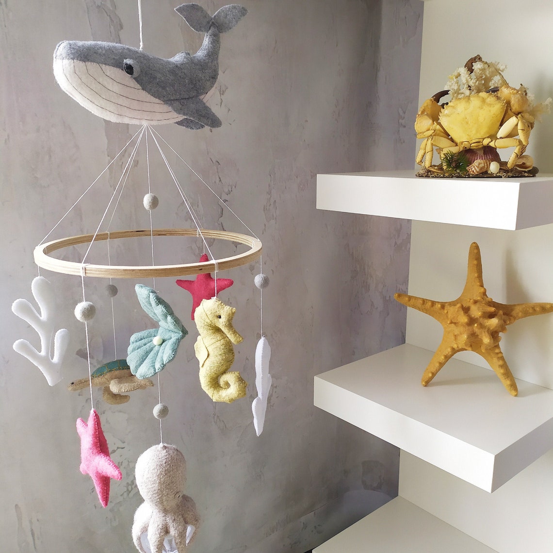 Big Ocean Mobile for Baby Ocean Animals Mobile Nursery - Etsy