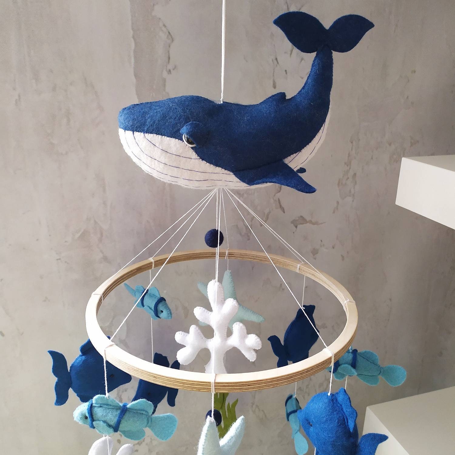 Ocean baby mobile sea nautical nursery whale fishes killer | Etsy