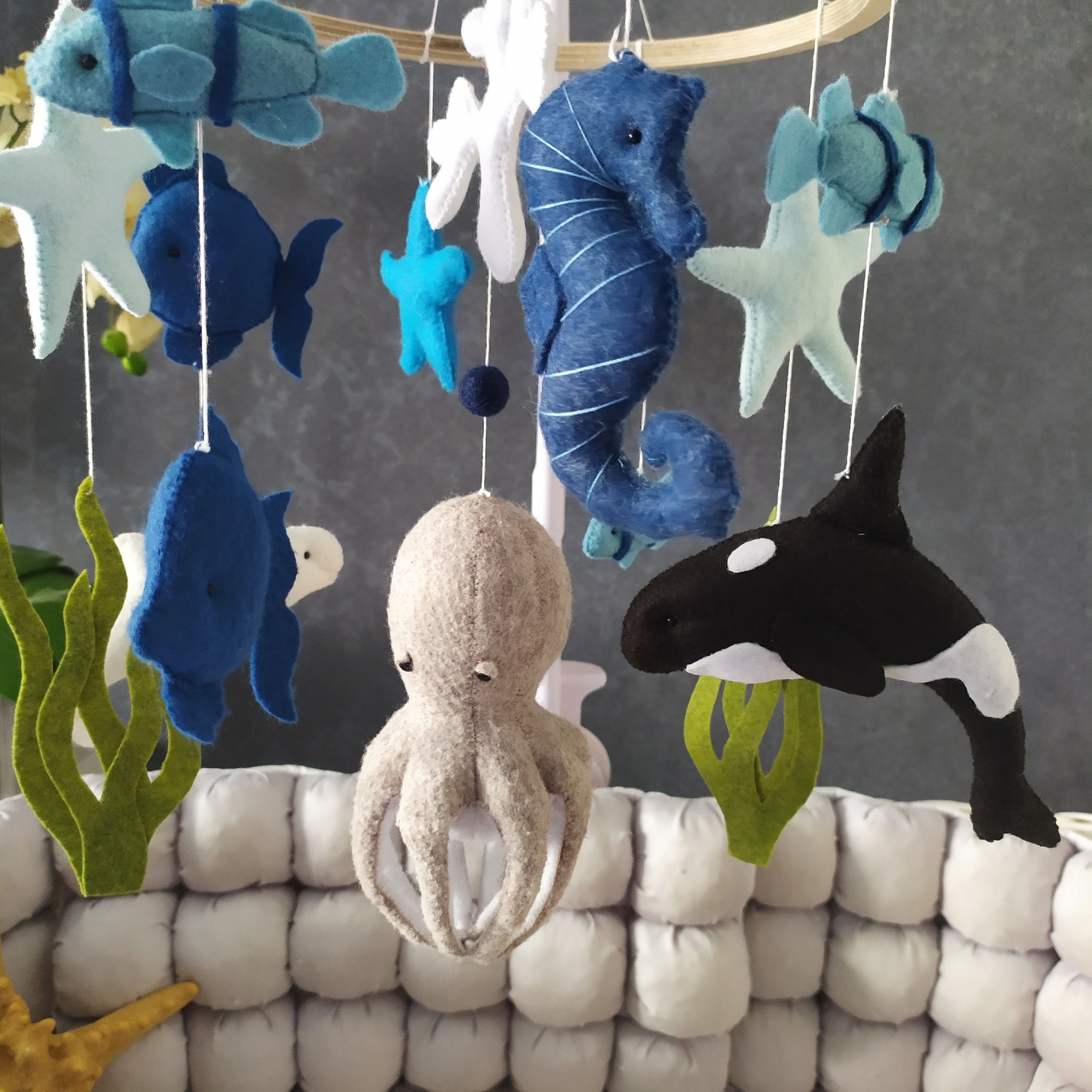 BIG Ocean Sea Felt Baby Mobile Nautical Baby Mobile Whale | Etsy