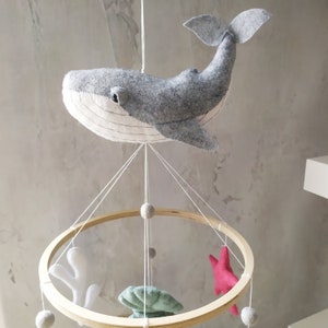 Big Ocean Mobile for Baby, Ocean Animals Mobile, Nursery Mobile,felt ...