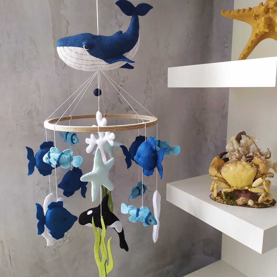 Ocean Baby Mobile Sea Nautical Nursery Whale Fishes Killer Whale Mobile ...
