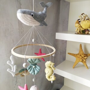 Big Ocean Mobile for Baby, Ocean Animals Mobile, Nursery Mobile,felt ...