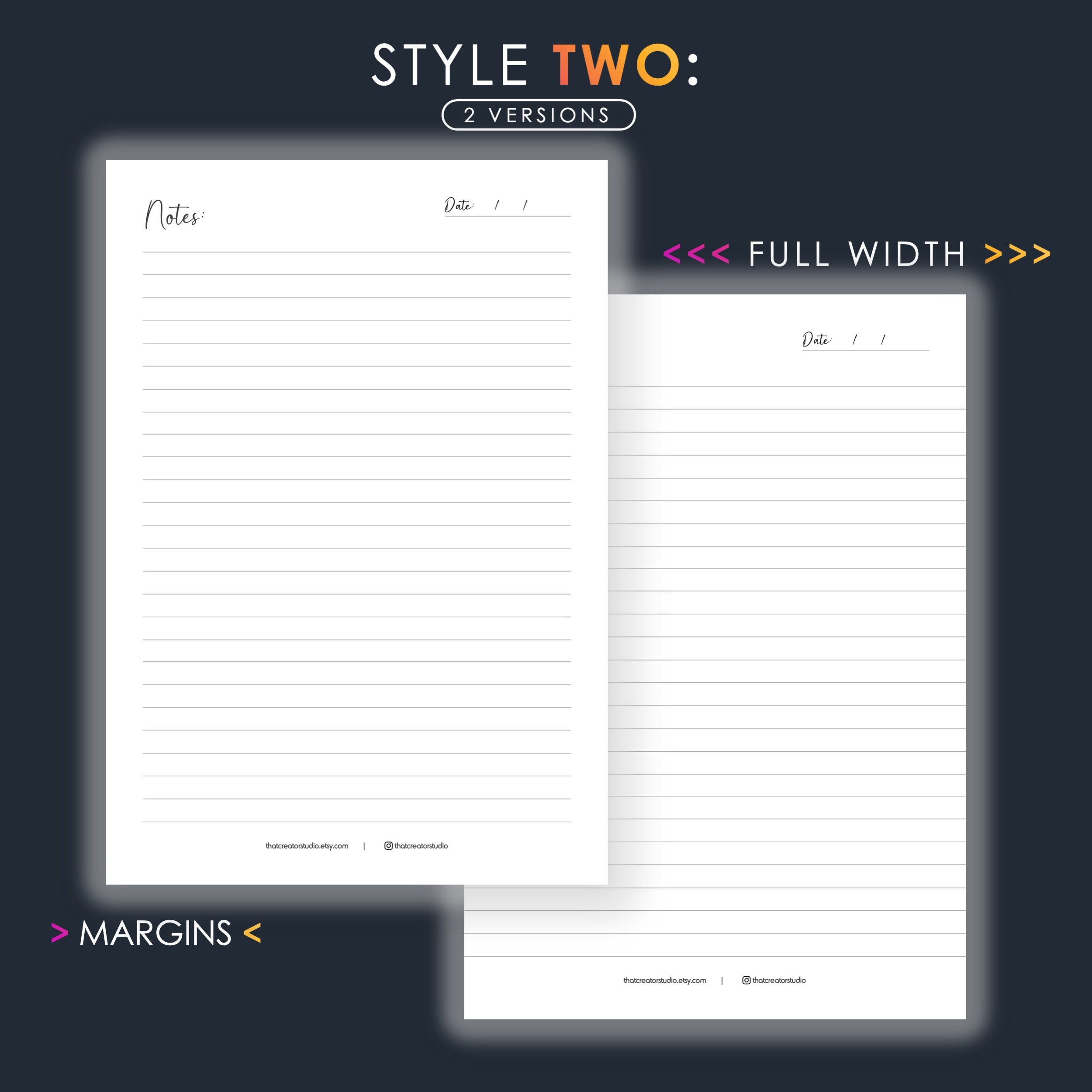 Notes Page Template Printable Notes Page Note Taking - Etsy