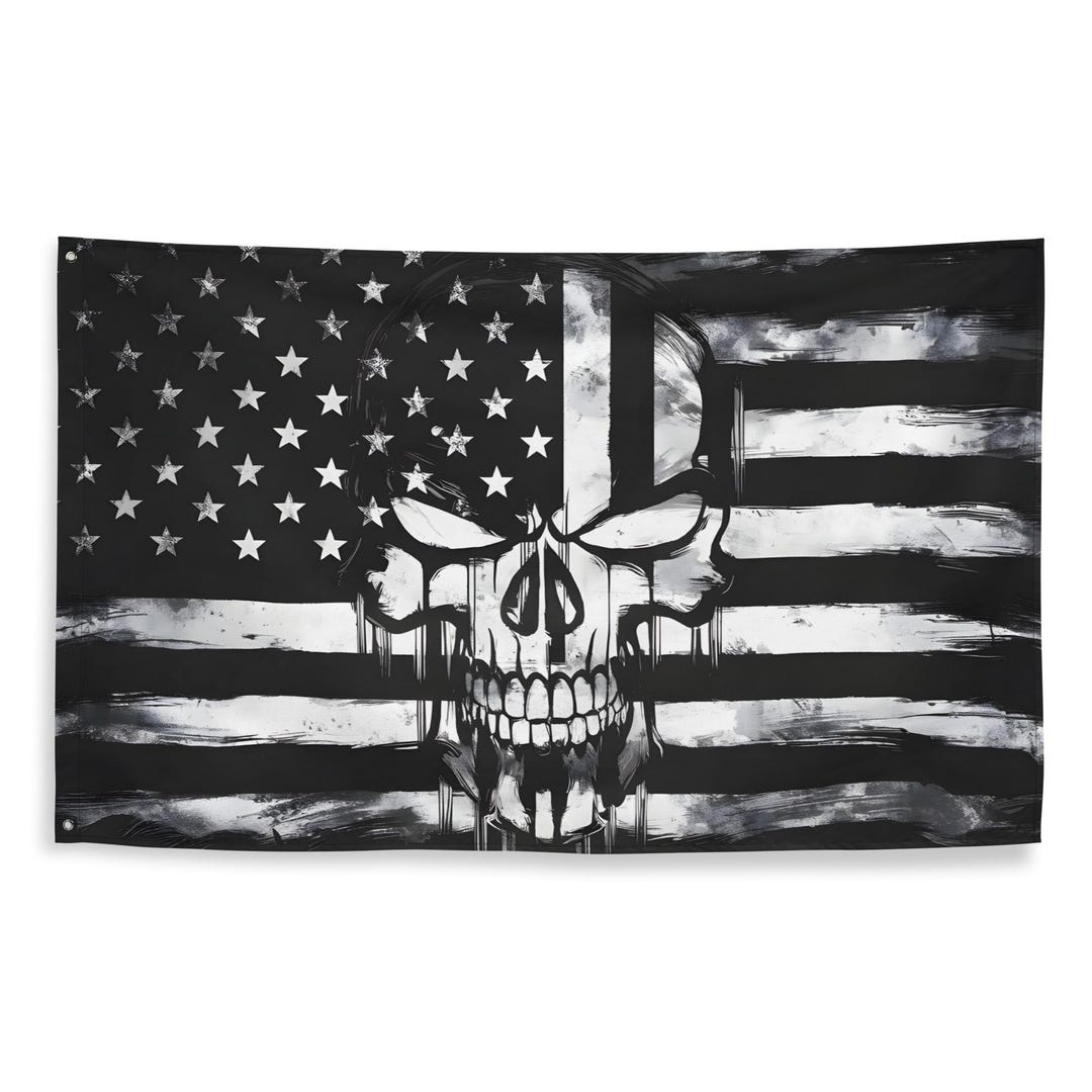 American Skull Flag 1 - Flag - Etsy