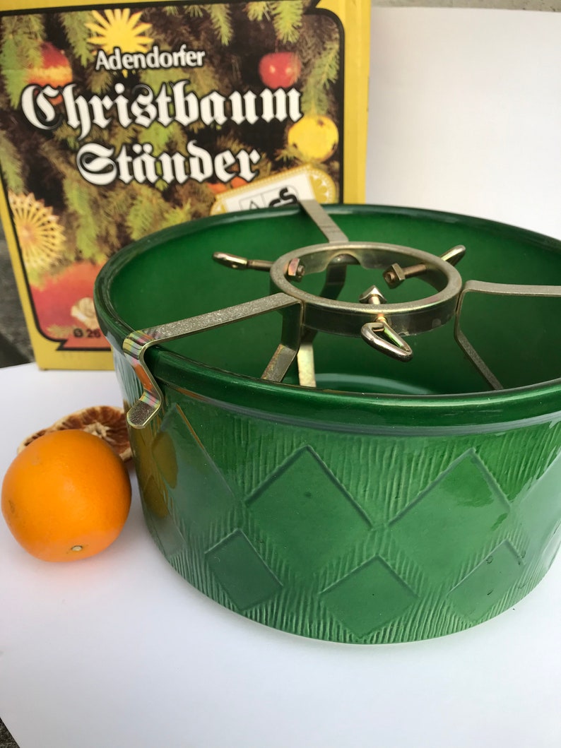 Vintage Ceramic Christmas Tree Stand West German Diamond Pattern - Etsy