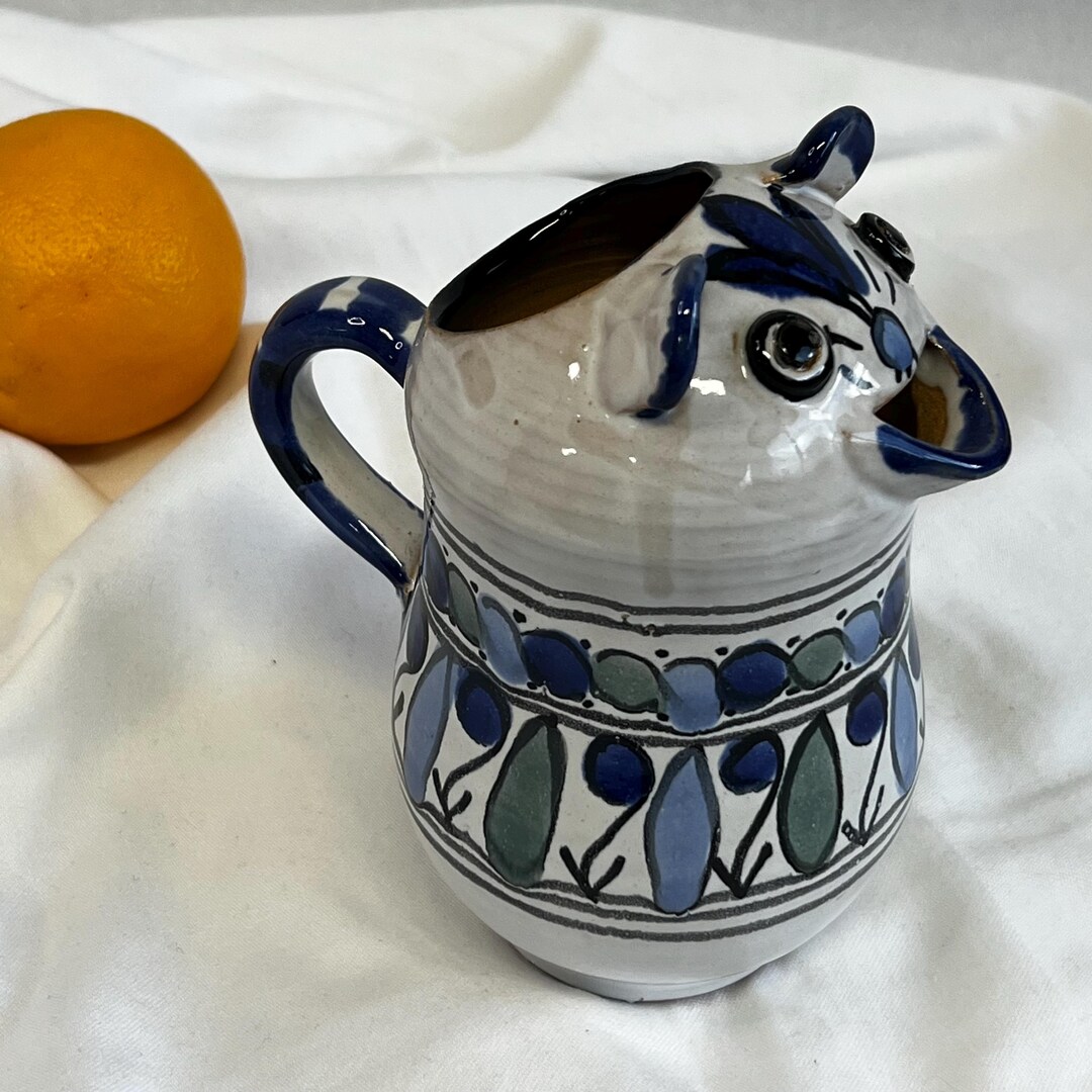 Vintage Pitcher Cat Rustic Handmade Artisanal Stoneware – Charming ...