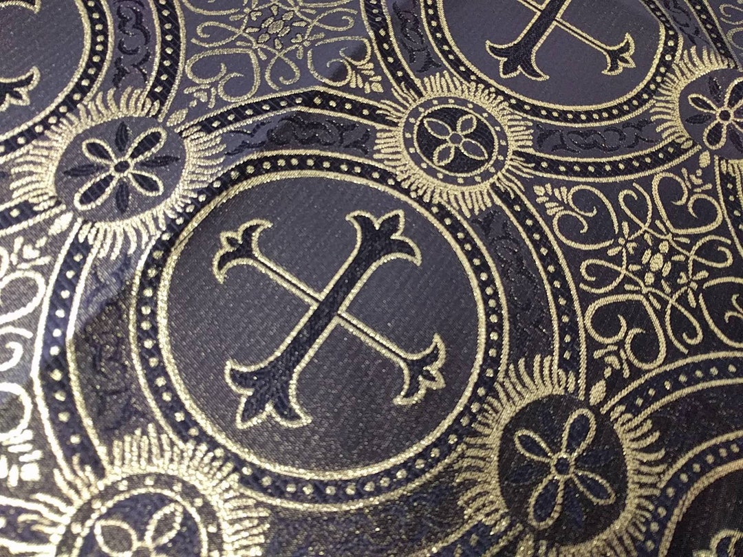 10 YARDS Extra Wide 60/62" Black Gold Metallic Brocade Fabric by Yard ...