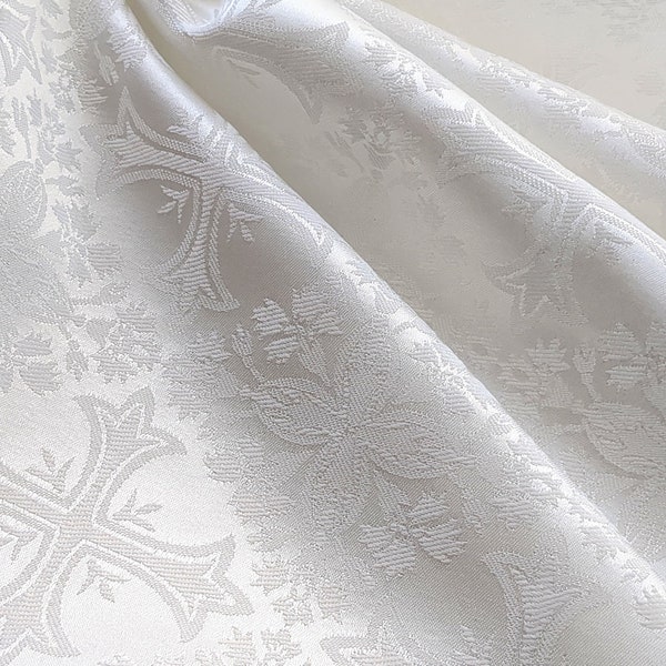 White Brocade - Etsy