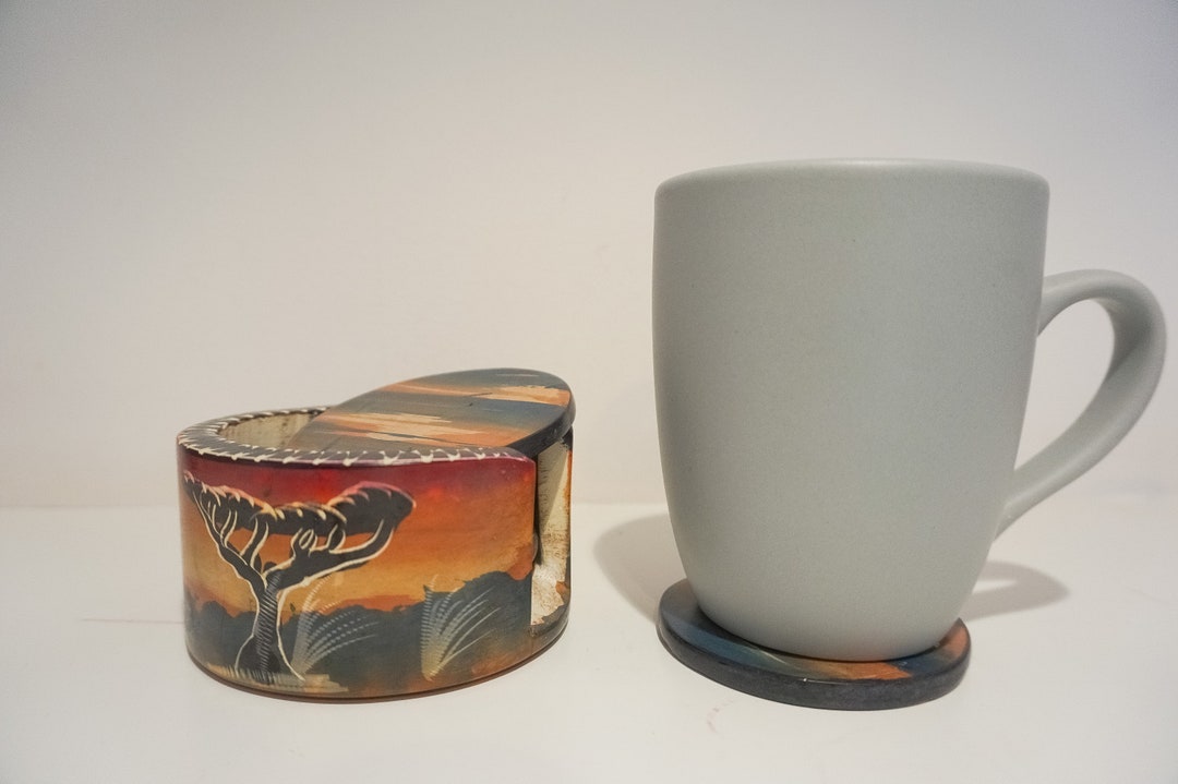 Set of Six Handmade Cup Holder Circular Coasters Drinks Mug - Etsy