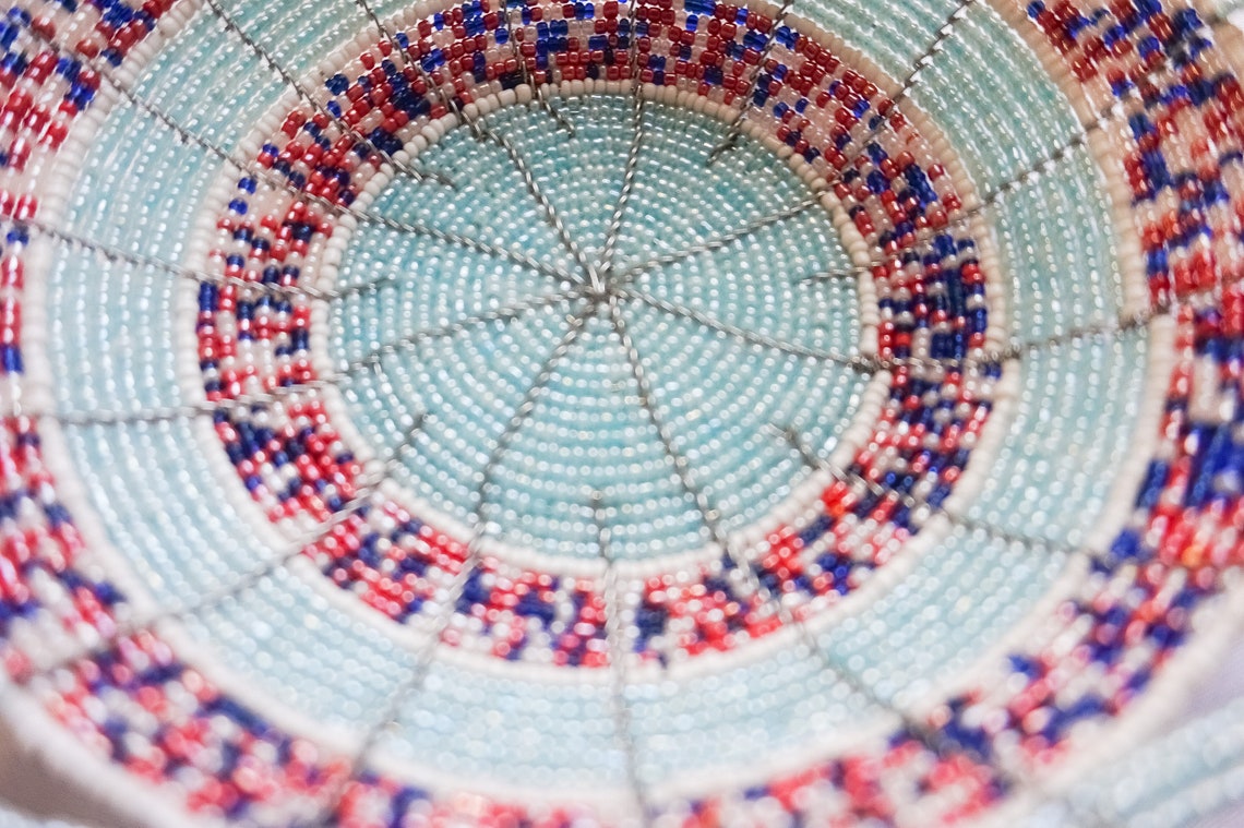 Beaded Medium Size Bowl Storage Bowl Handmade Bowl African Inspired ...