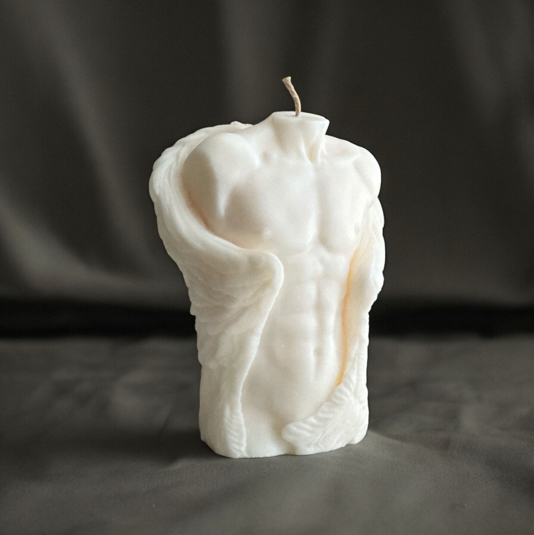 Winged Male Angel Torso Candle: Soy Wax Home Decor - Etsy