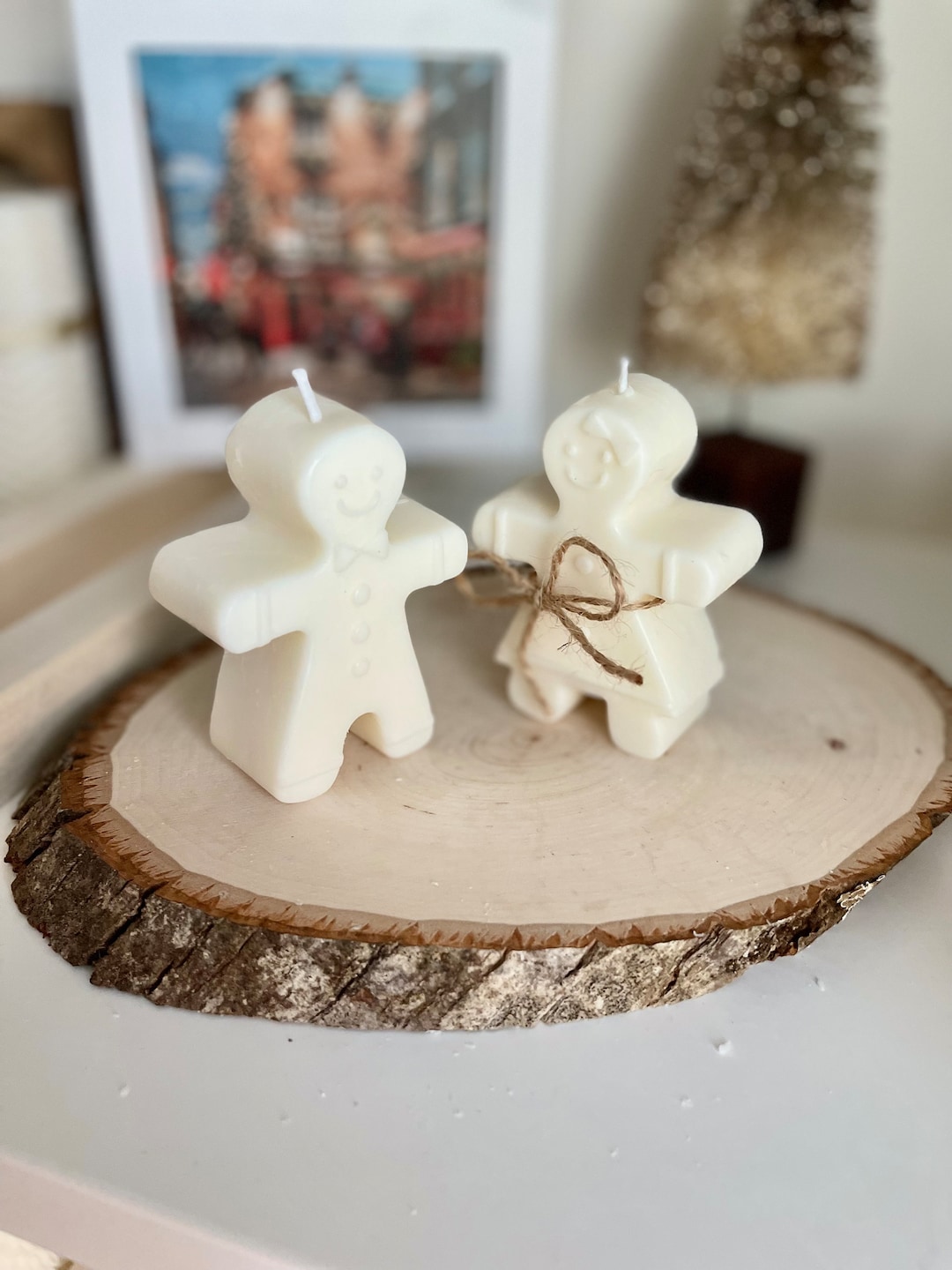 Gingerbread Man Candle Gingerbread Lady Soy Wax Candle Set - Etsy